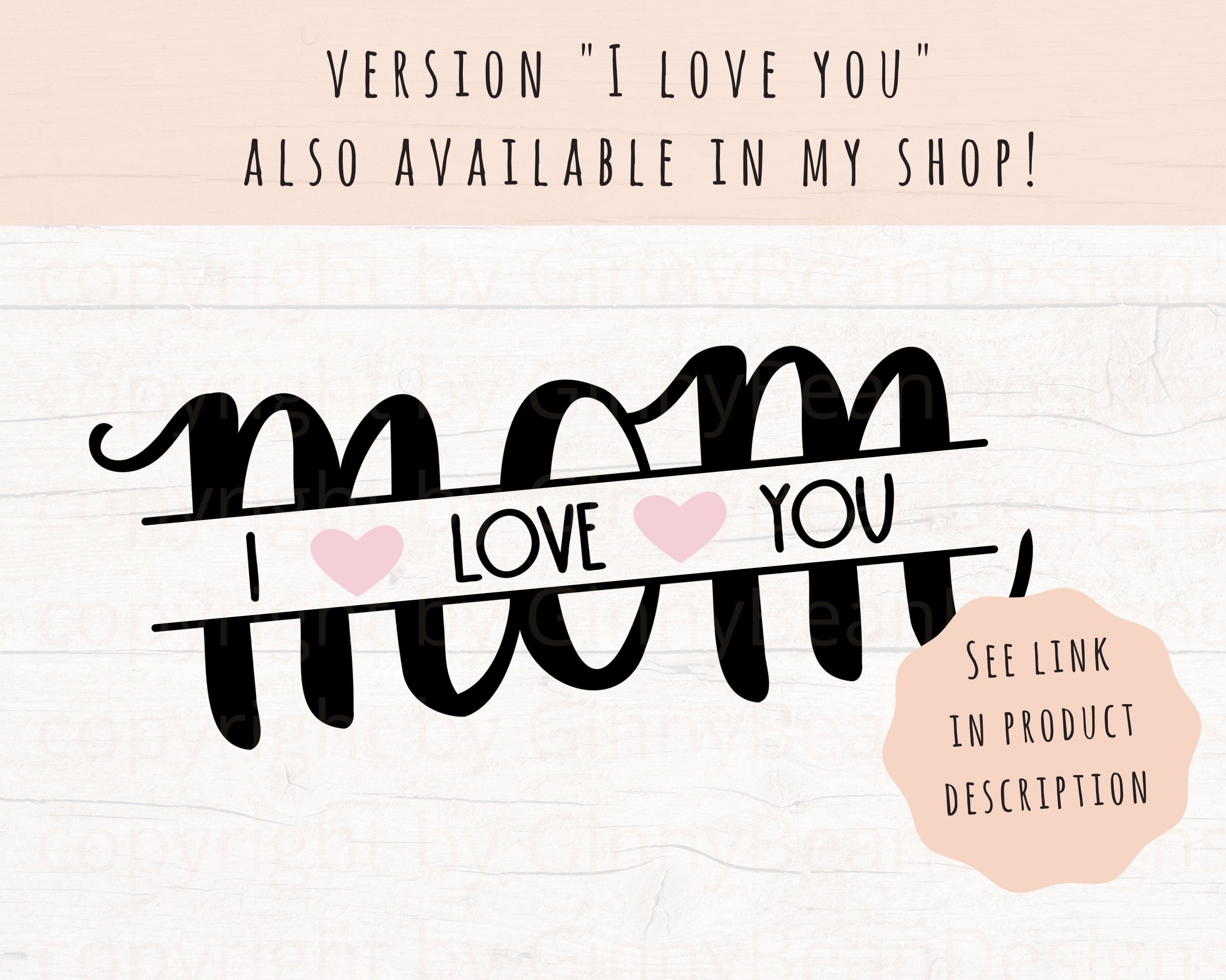 Split Mom SVG Mom Monogram SVG Mom Tile SVG We Love You Mom | Etsy