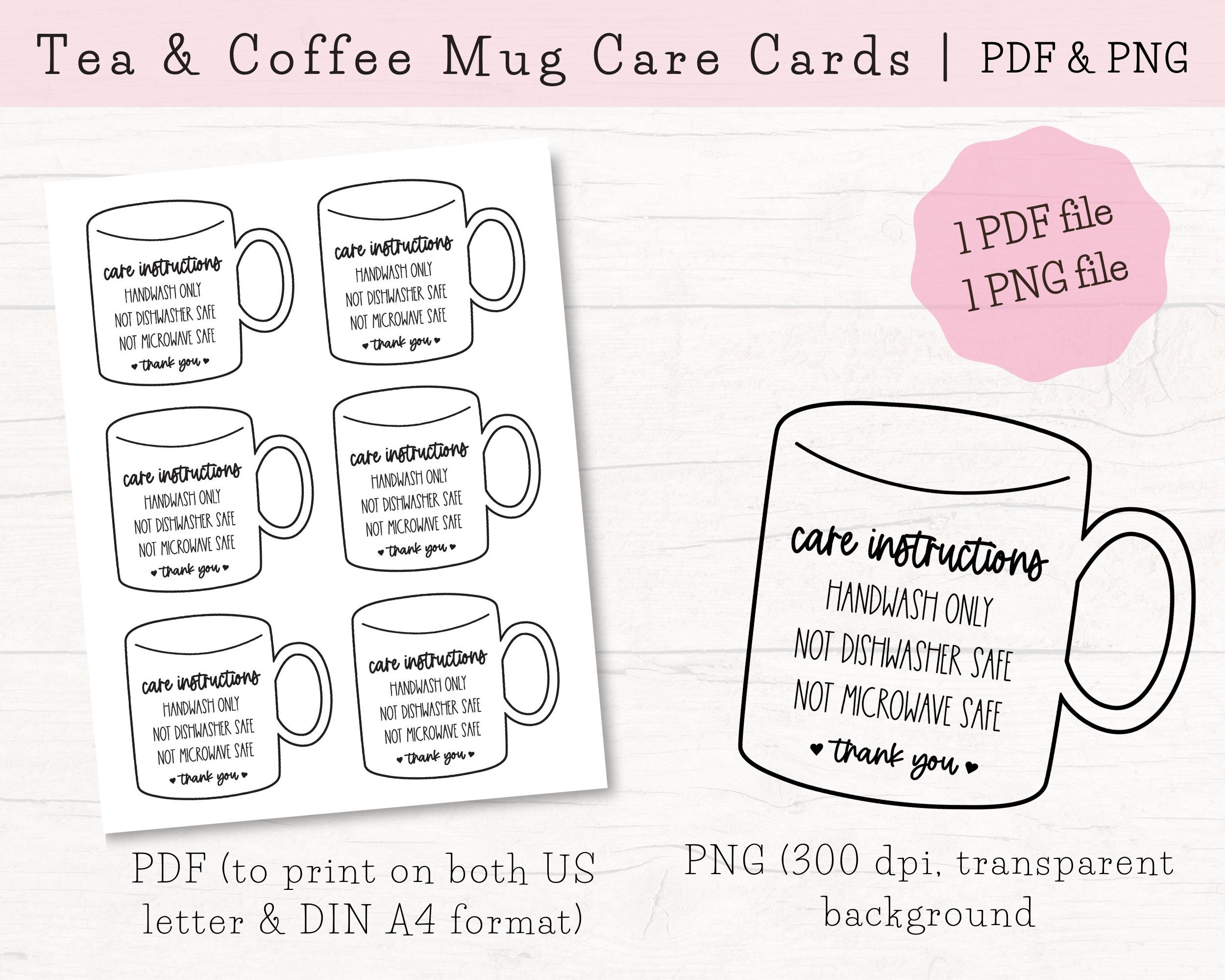 Printable Care Cards Bundle Sublimation Tumbler Care Cards - Etsy