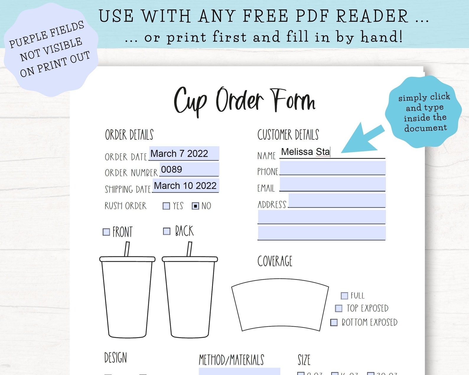 Printable Wine Tumbler Order Forms, Wine Glass Order Form Templates ...