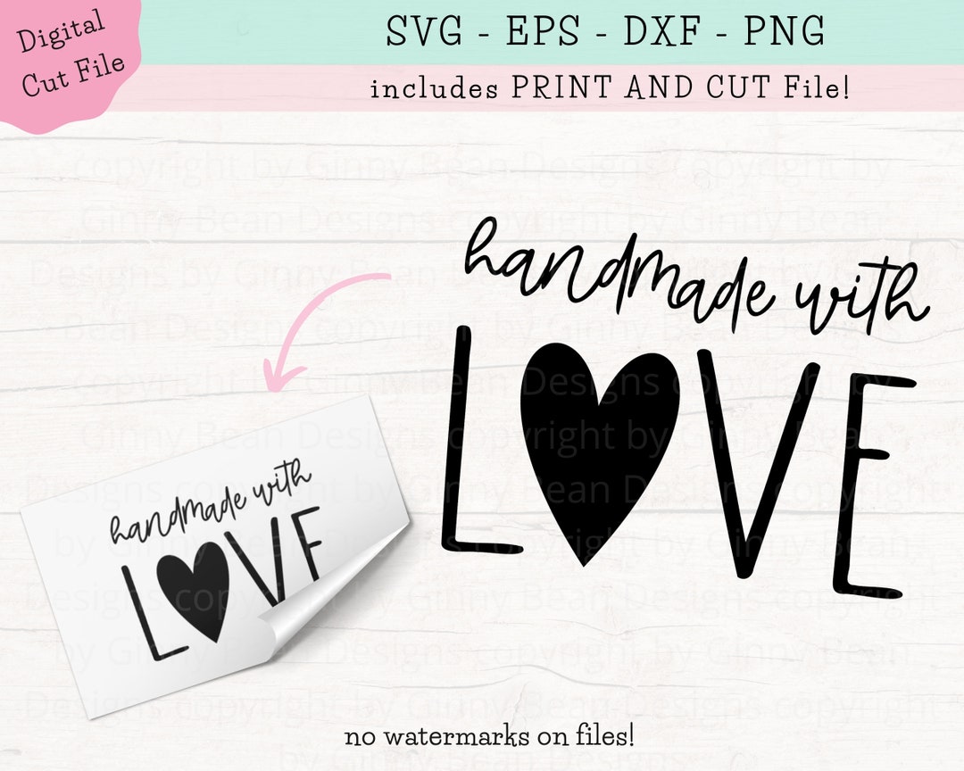 Handmade With Love SVG, Handmade With Love PNG, Handmade Business ...
