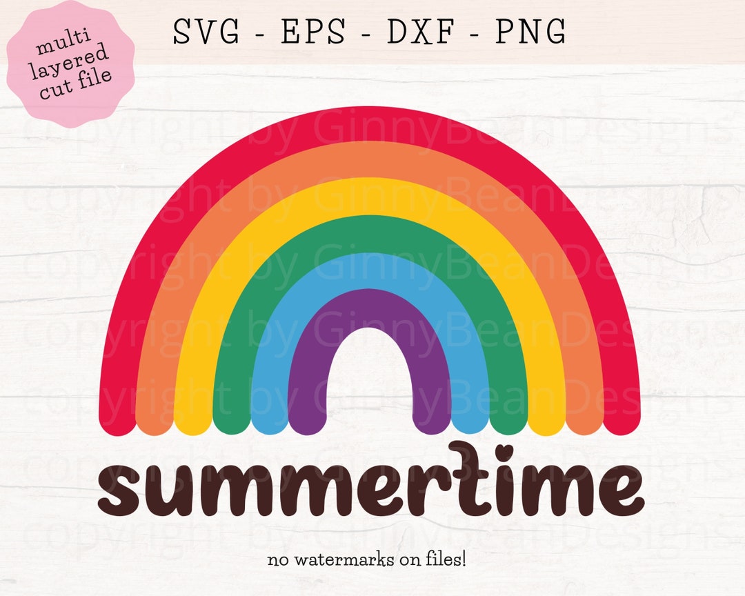 Summertime SVG, Retro Rainbow SVG, Retro Summer SVG, Retro Rainbow ...