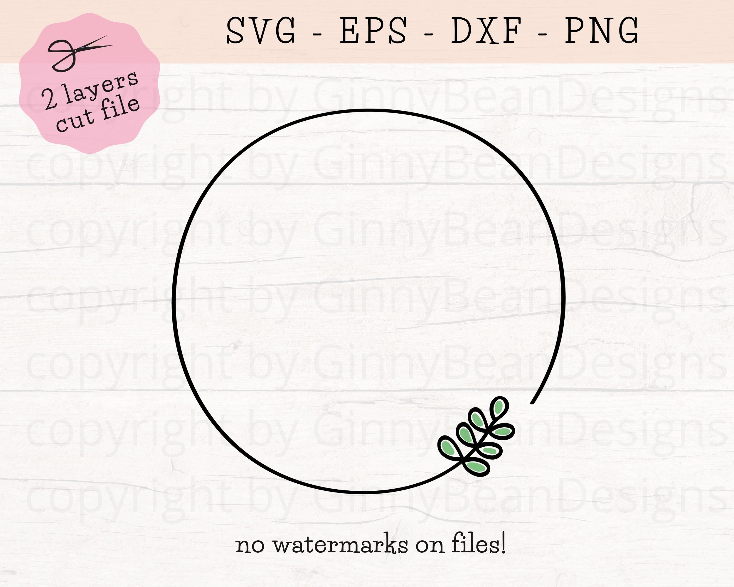 Leafy Wreath SVG Botanical Frame SVG Floral Wreath Monogram | Etsy