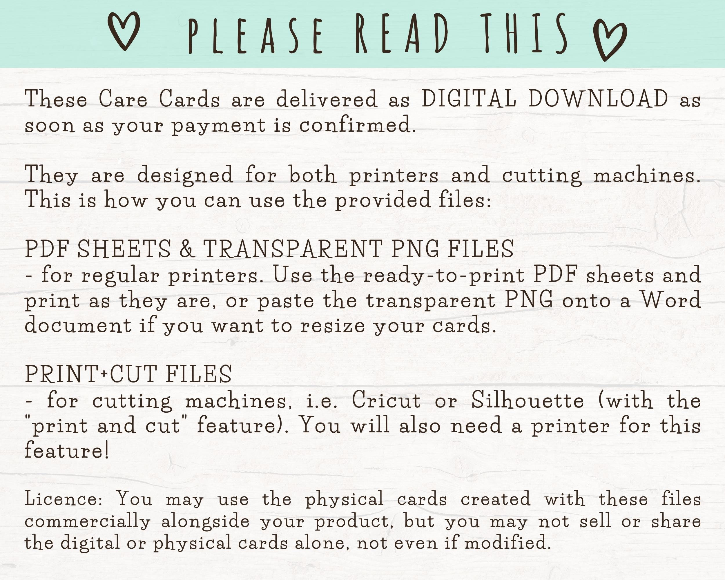 Sublimation Tumbler Care Cards Printable, Tumbler Care Instructions ...