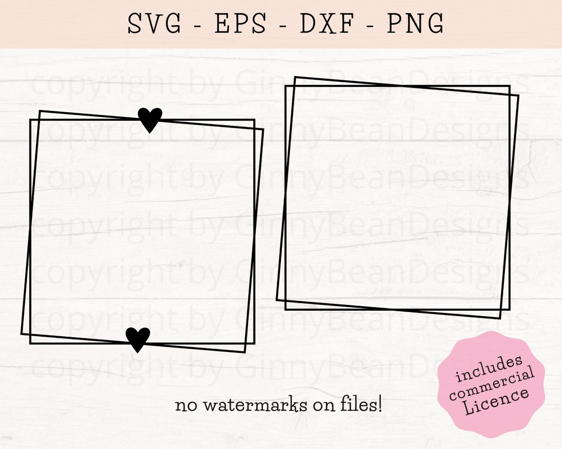 Square Frame SVG, Square Border SVG, Double Square SVG, Heart Frame Svg ...