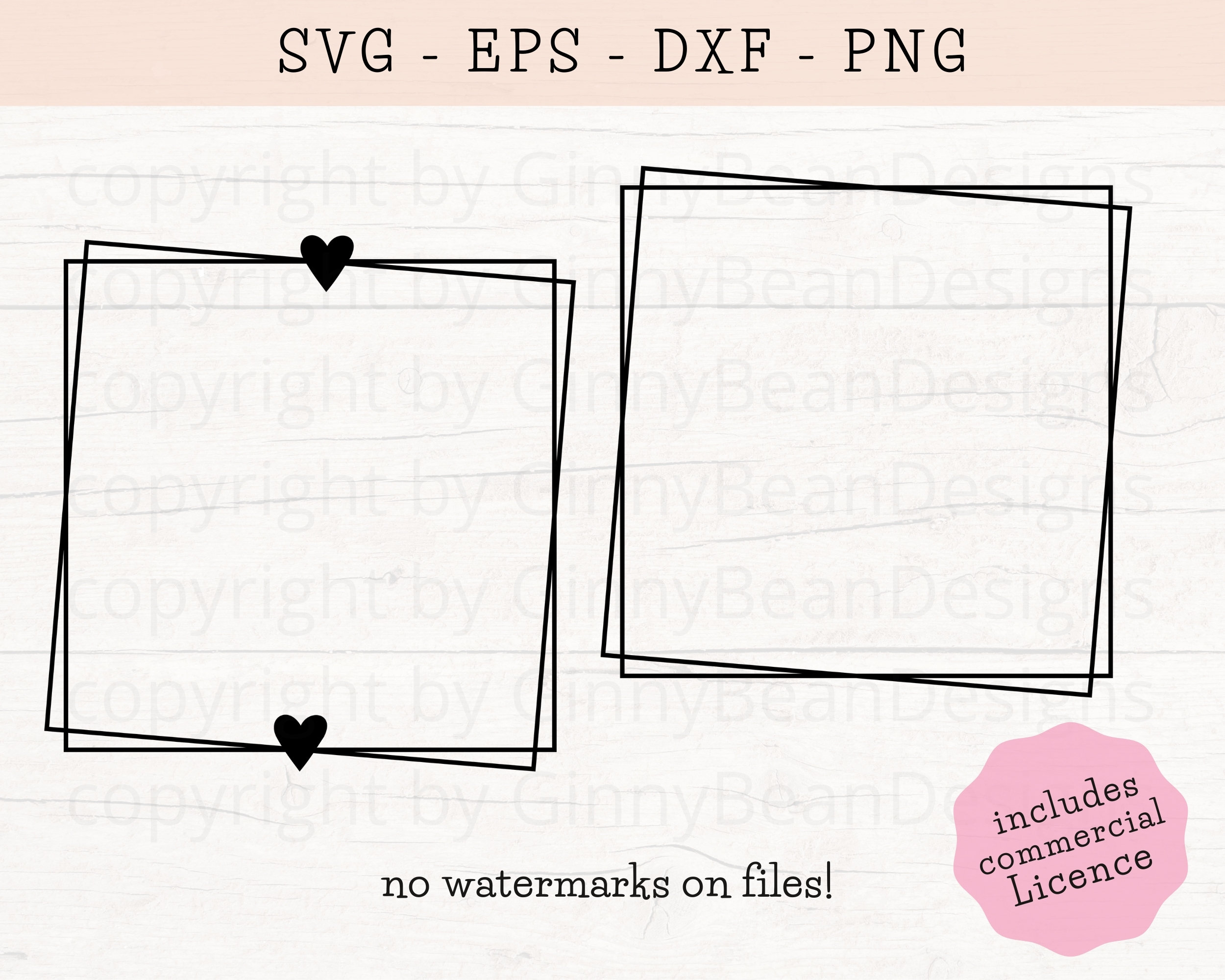 Square Frame SVG, Square Border SVG, Double Square SVG, Heart Frame Svg ...