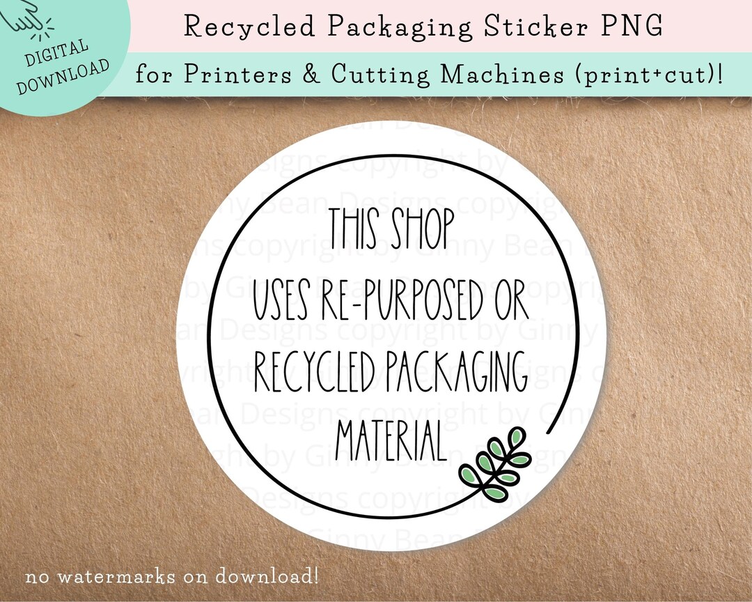 Recycled Packaging Sticker PNG, Recycled Box Labels, Repurposed Mailing ...