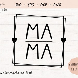 Mama Square SVG, Mama Frame SVG, Mama Shirt SVG, Mama Mug Svg, Mothers ...