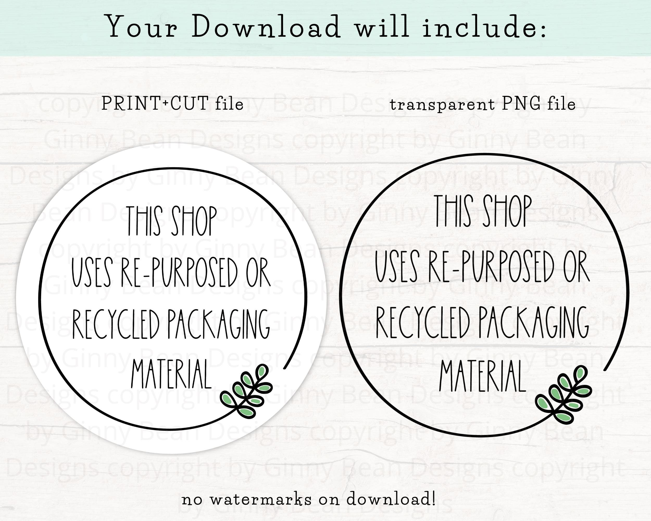 Recycled Packaging Sticker PNG, Recycled Box Labels, Repurposed Mailing ...