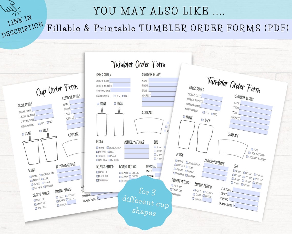 Printable Wine Tumbler Order Forms, Wine Glass Order Form Templates ...