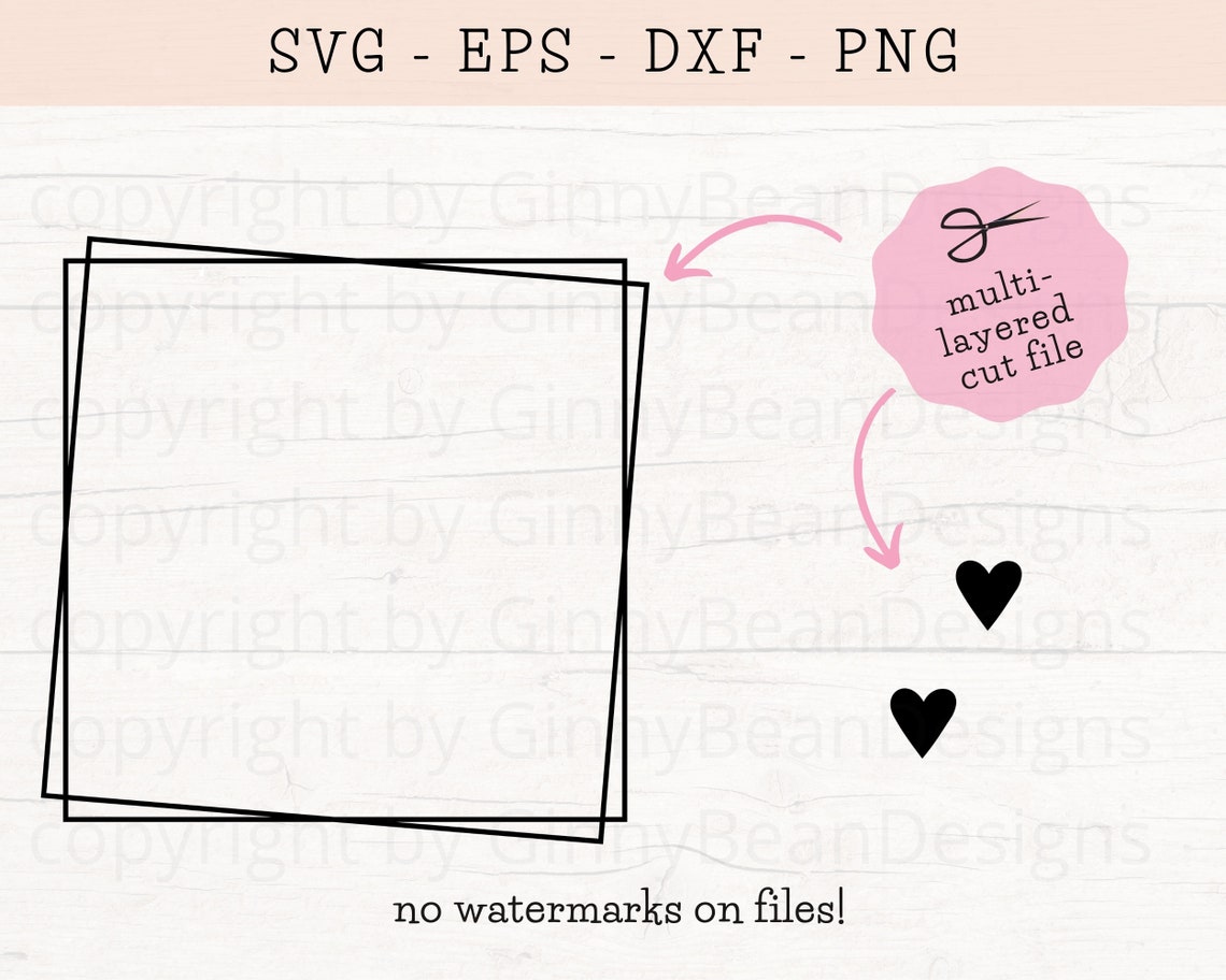 Square Frame SVG, Square Border SVG, Double Square SVG, Heart Frame Svg ...