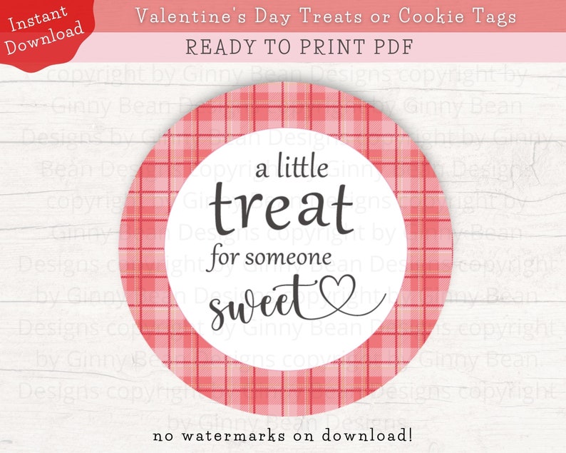 Valentines Day Cookie Tags Printable, Valentines Treats Tags, A Little ...