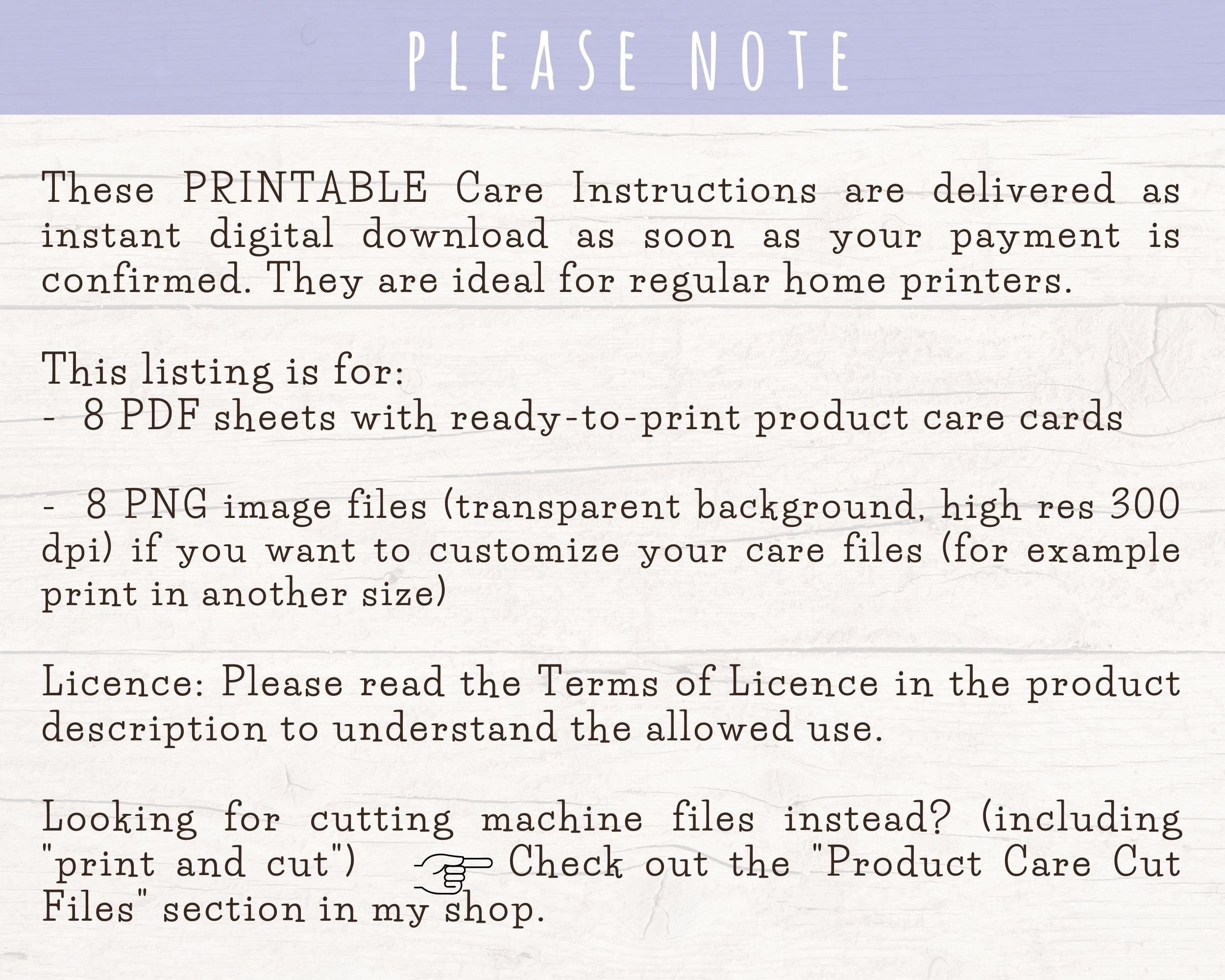Printable Care Cards Bundle Sublimation Tumbler Care Cards - Etsy