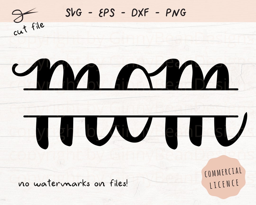Mom Name Frame SVG, Mom Tile SVG, Split Mom Monogram SVG, Mom Name Png ...