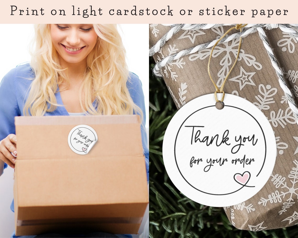 Thank You for Your Order Tags PRINTABLE, Thank You for Your Order Cards ...