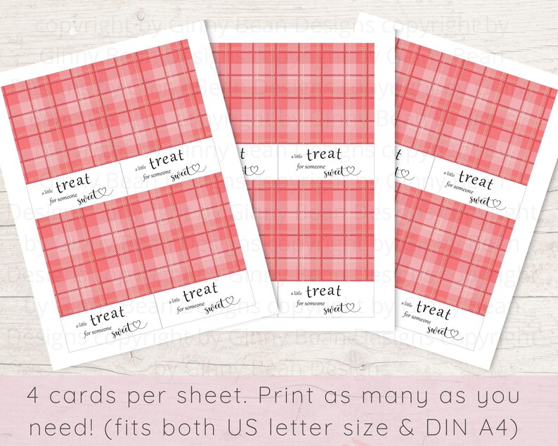 Valentines Mini Cookie Card Printable, Valentine's Day Cookie Packaging ...