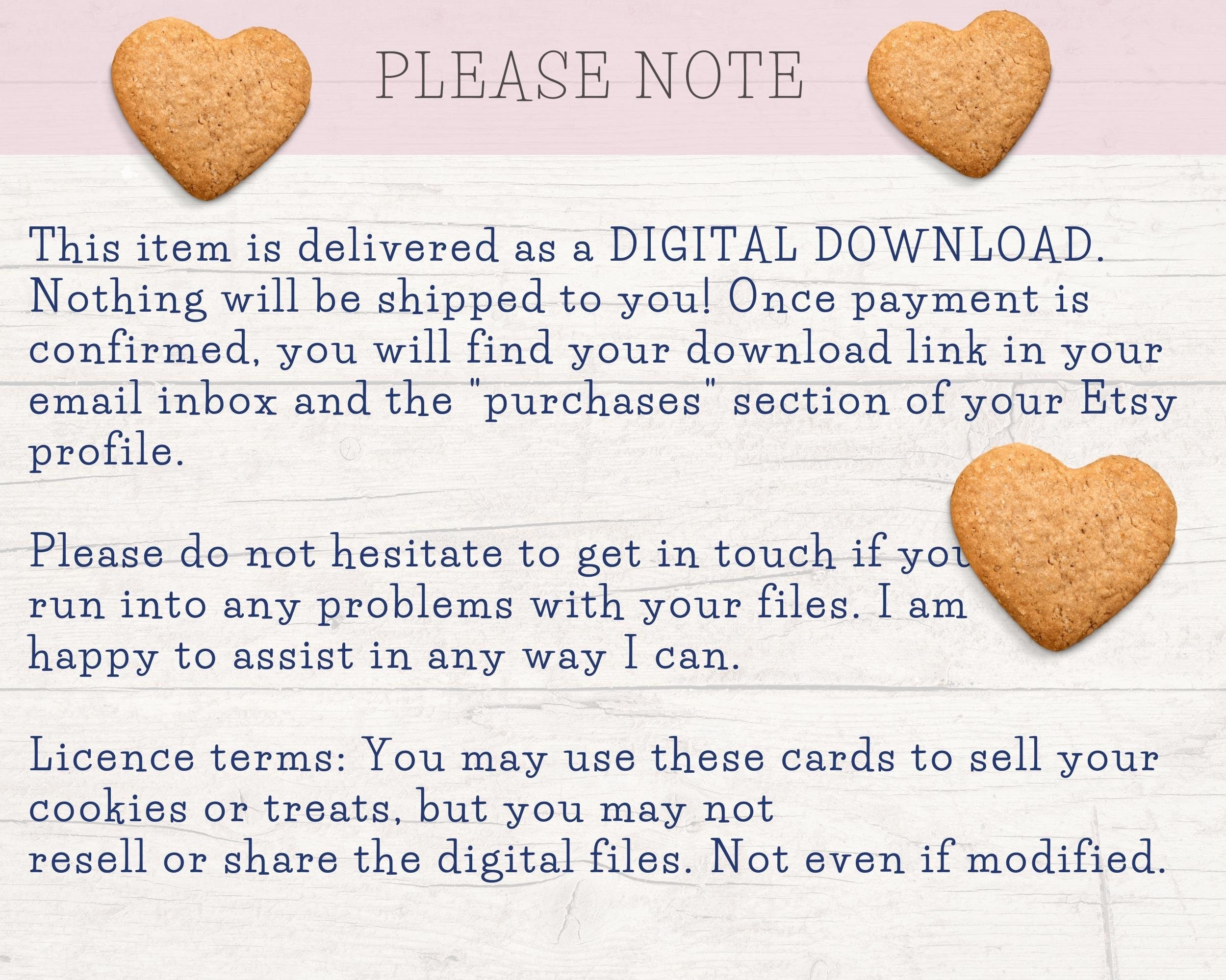 Valentines Mini Cookie Card Printable, Valentine's Day Cookie Packaging ...