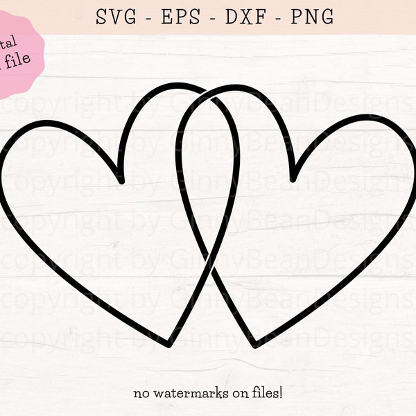Intertwined Hearts Svg - Etsy