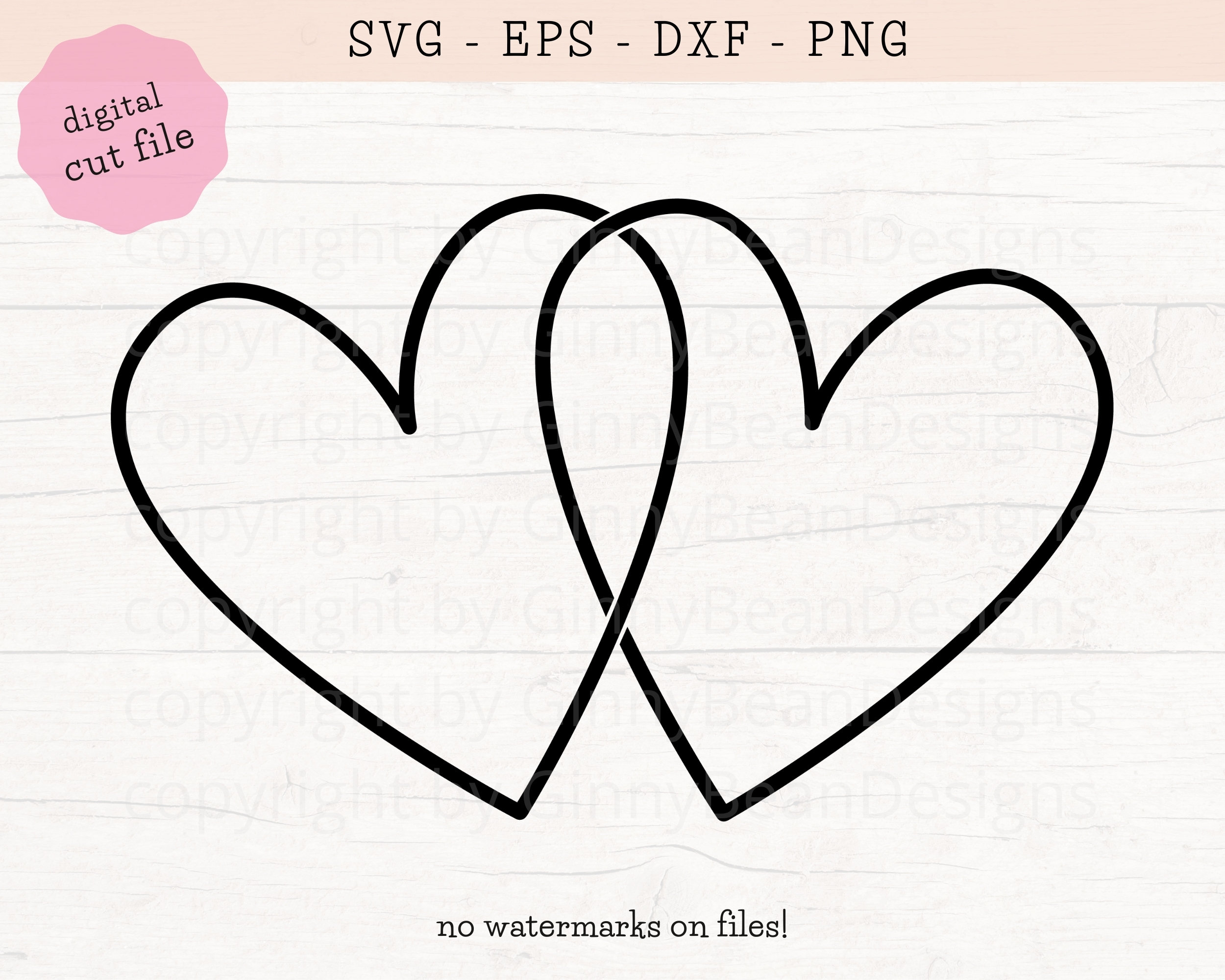Wedding Hearts SVG, Double Hearts SVG, Valentines Hearts Svg, Wedding ...