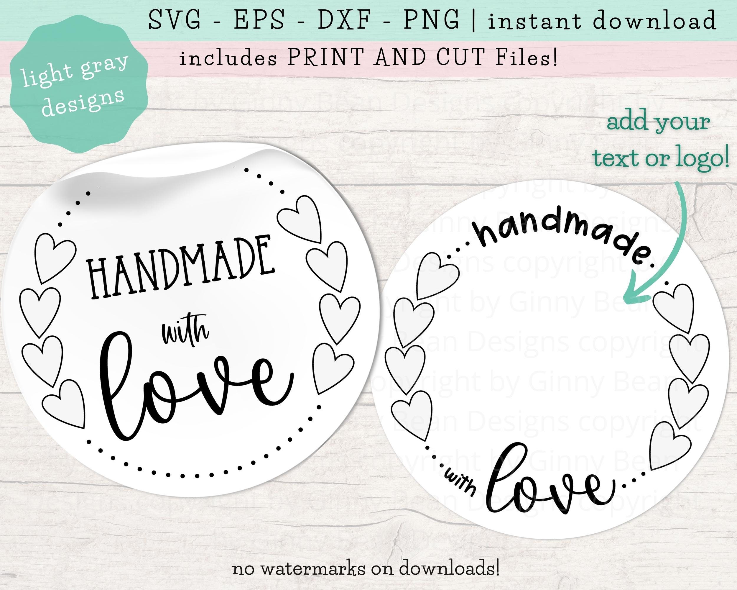 Handmade With Love SVG PNG Handmade Business Sticker | Etsy
