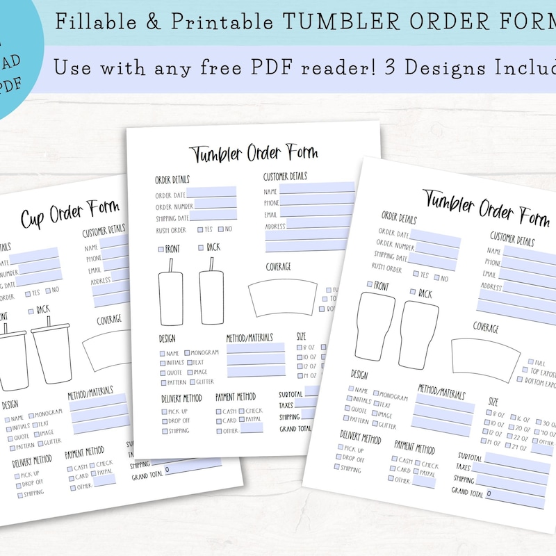 Cup Order Form - Etsy