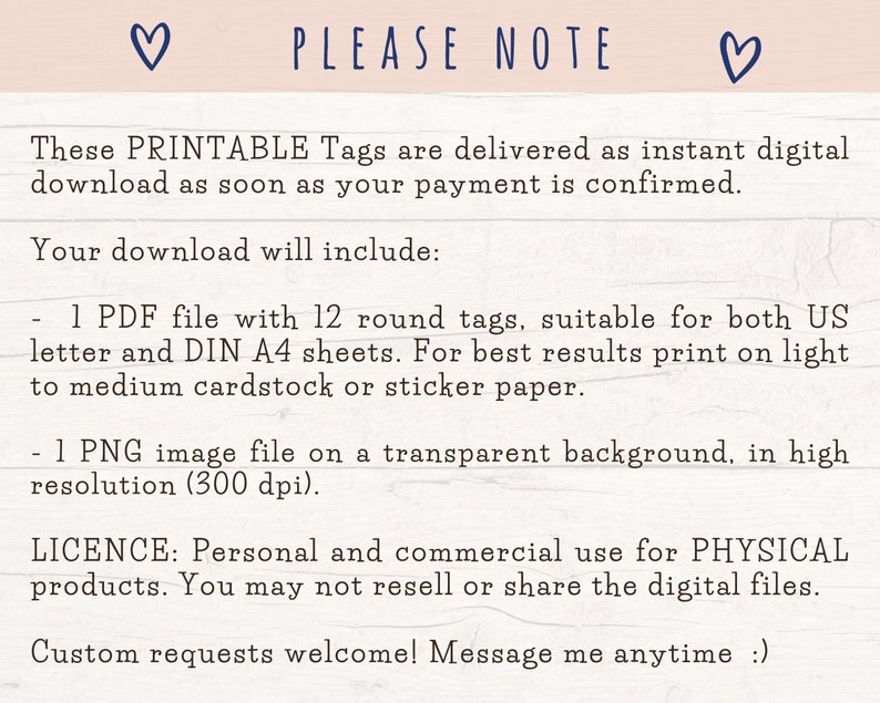 Thank You for your Order Tags PRINTABLE Thank You for your | Etsy