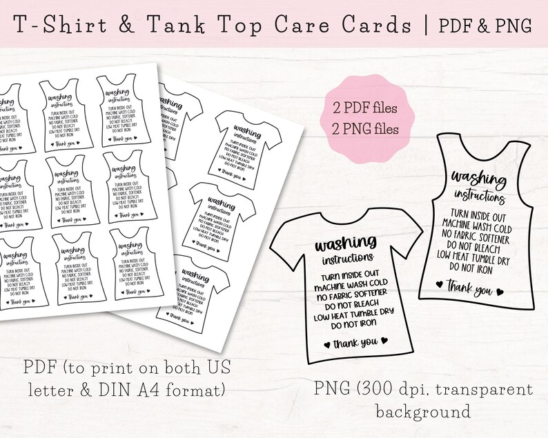 Printable Care Cards Bundle Sublimation Tumbler Care Cards - Etsy