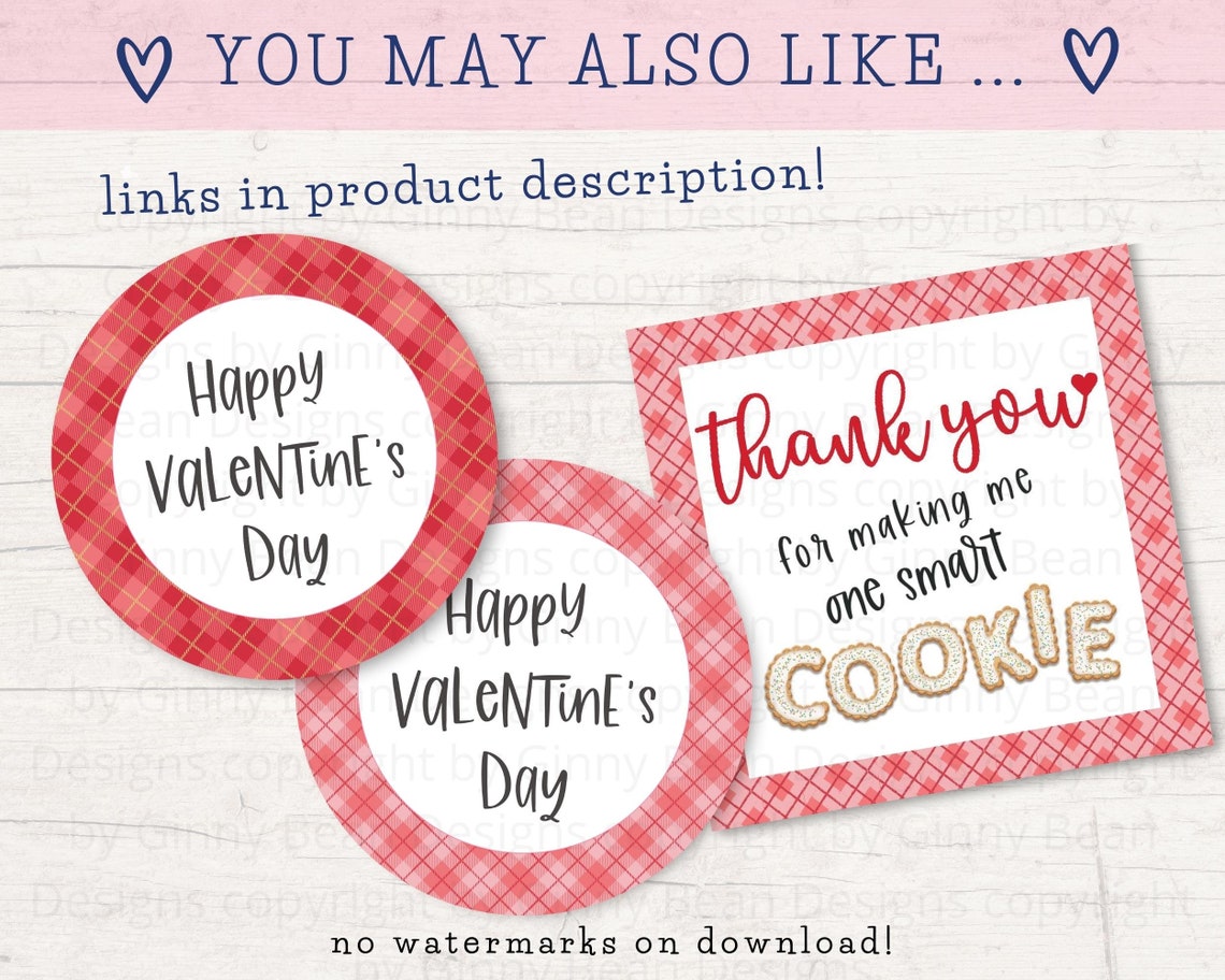 Valentines Day Cookie Tags Printable, Valentines Treats Tags, A Little ...