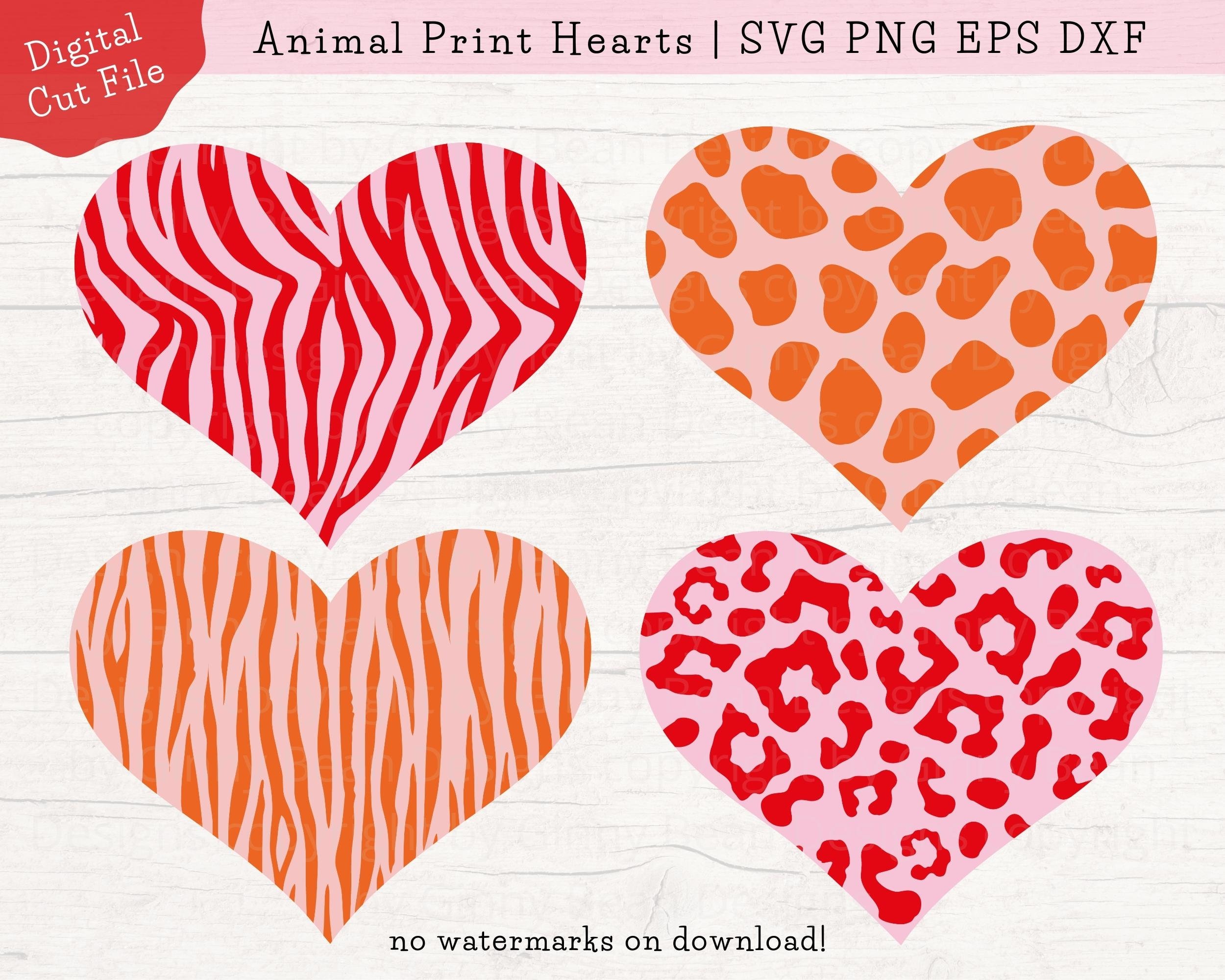 Pink Zebra Print Hearts