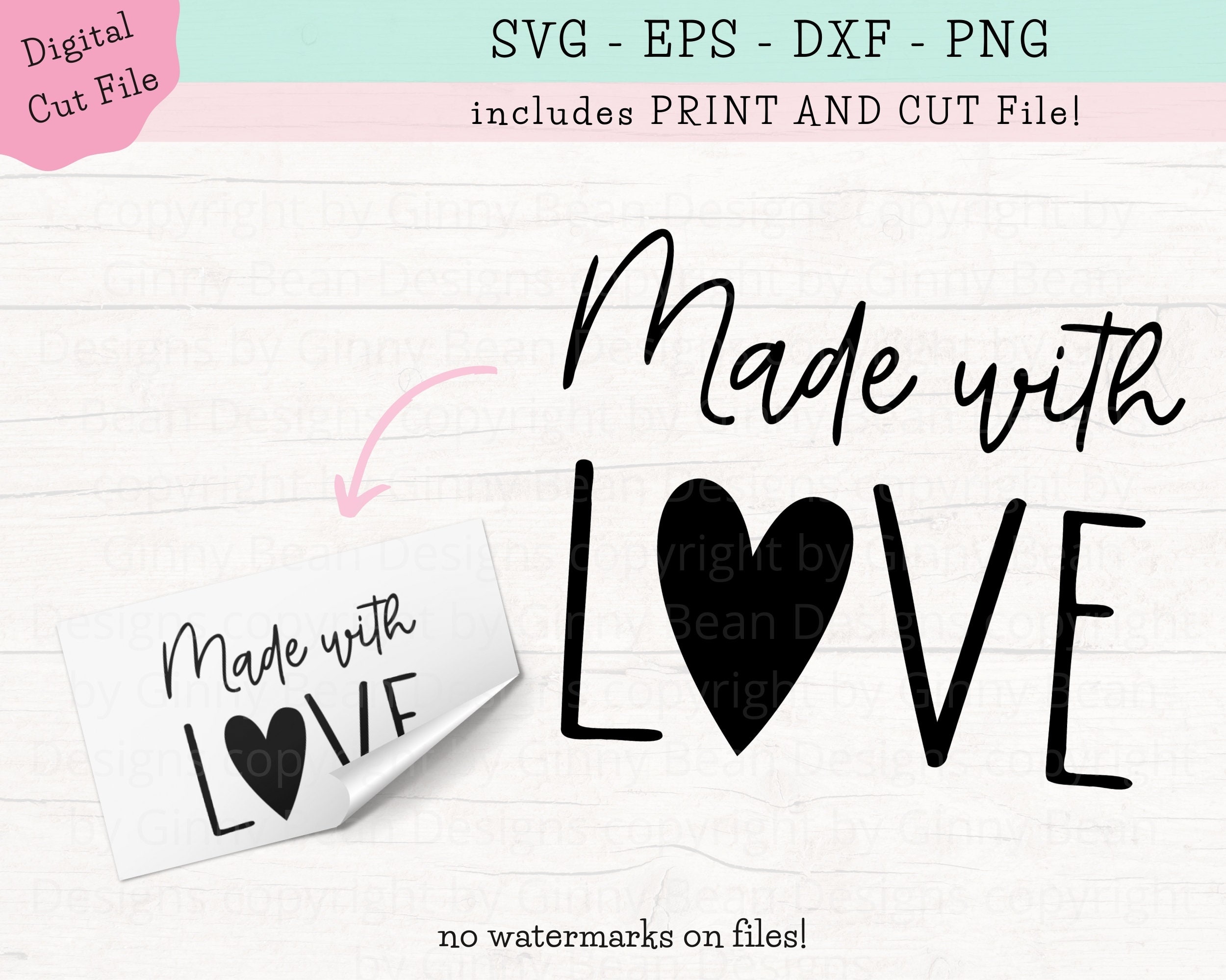 Made With Love SVG, Made With Love PNG, Made With Love Digital Sticker ...