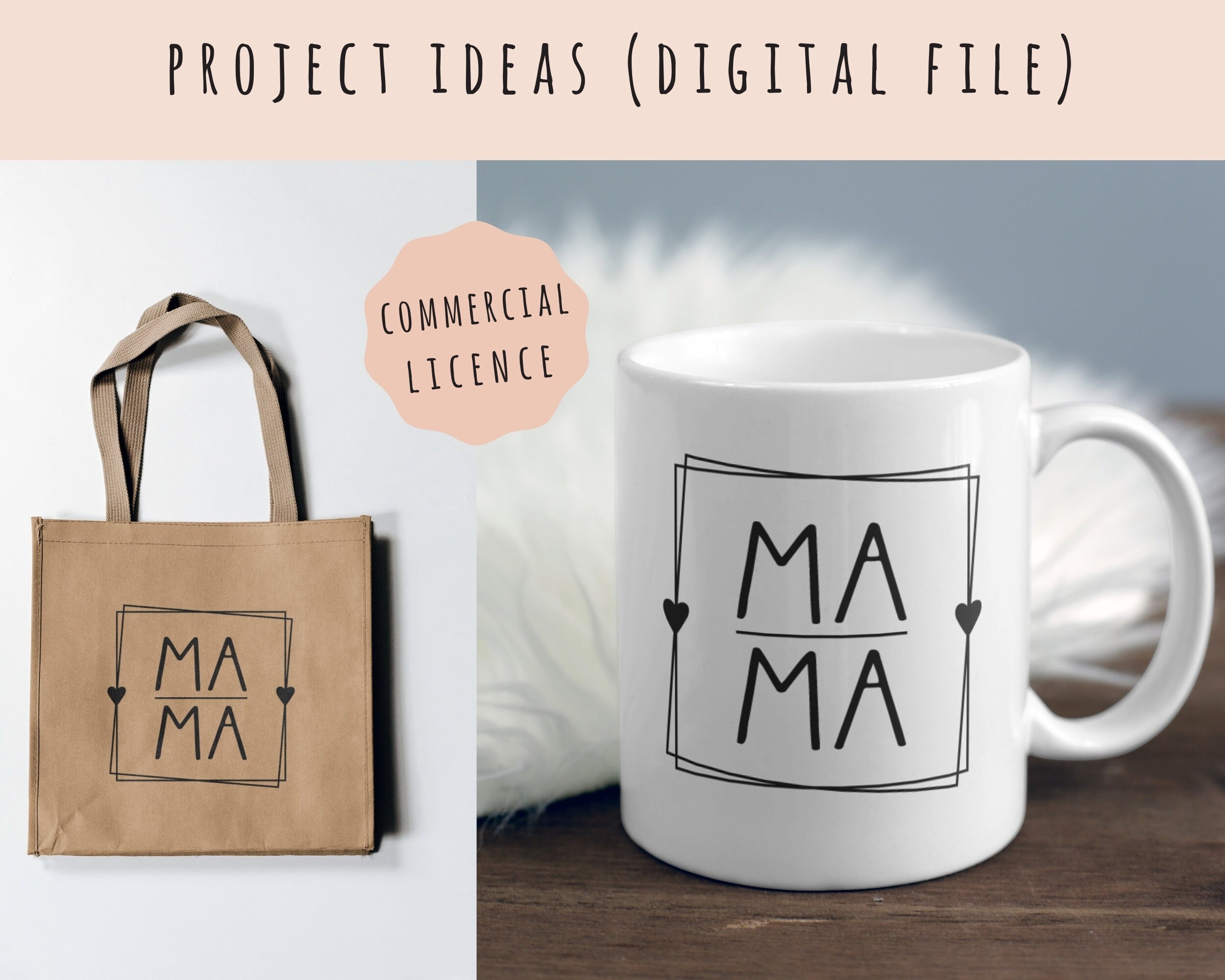 Mama Square SVG Mama Frame SVG Mama Shirt SVG Mama Mug | Etsy