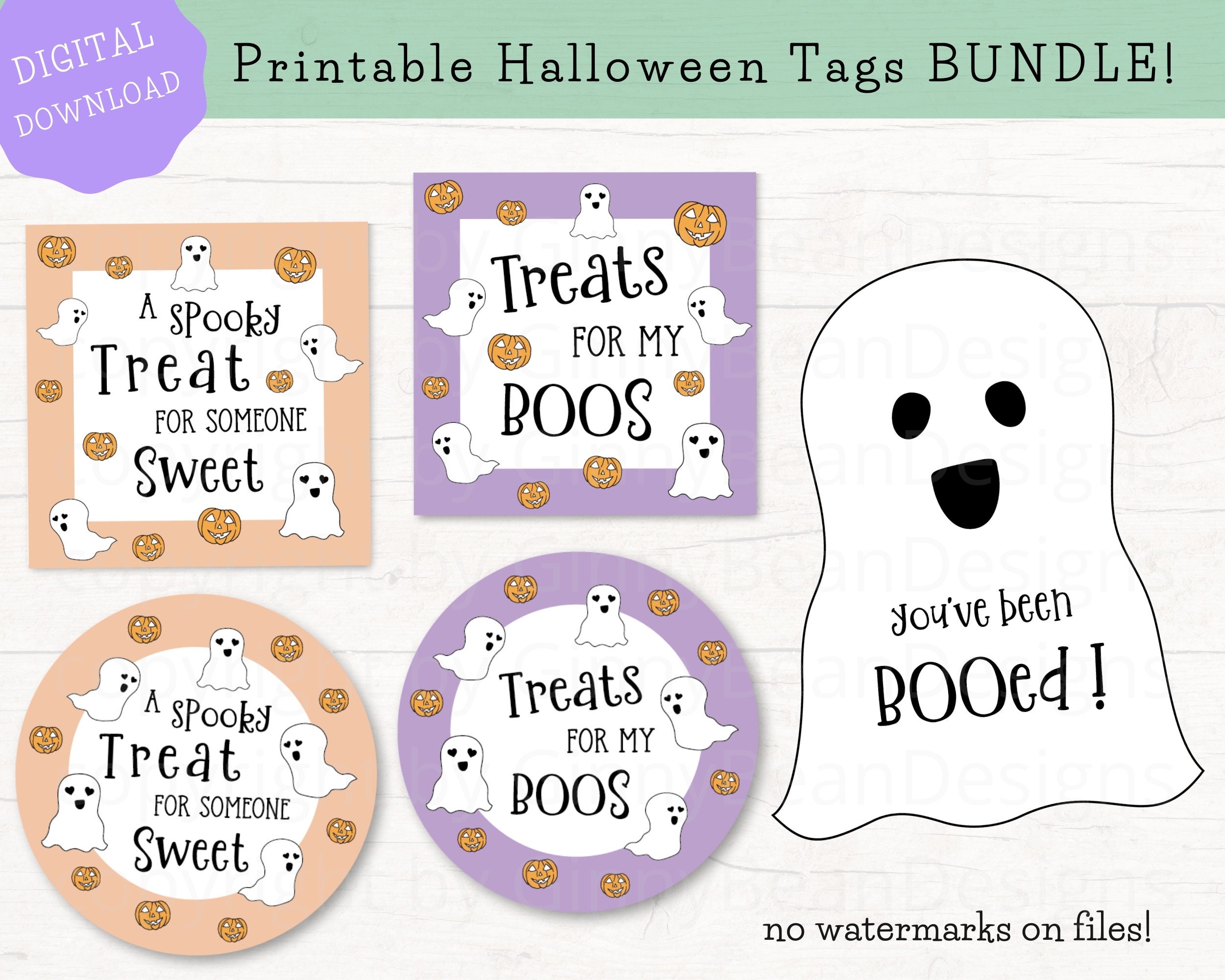Printable Halloween Cookie Tags BUNDLE, You've Been Booed, Halloween ...