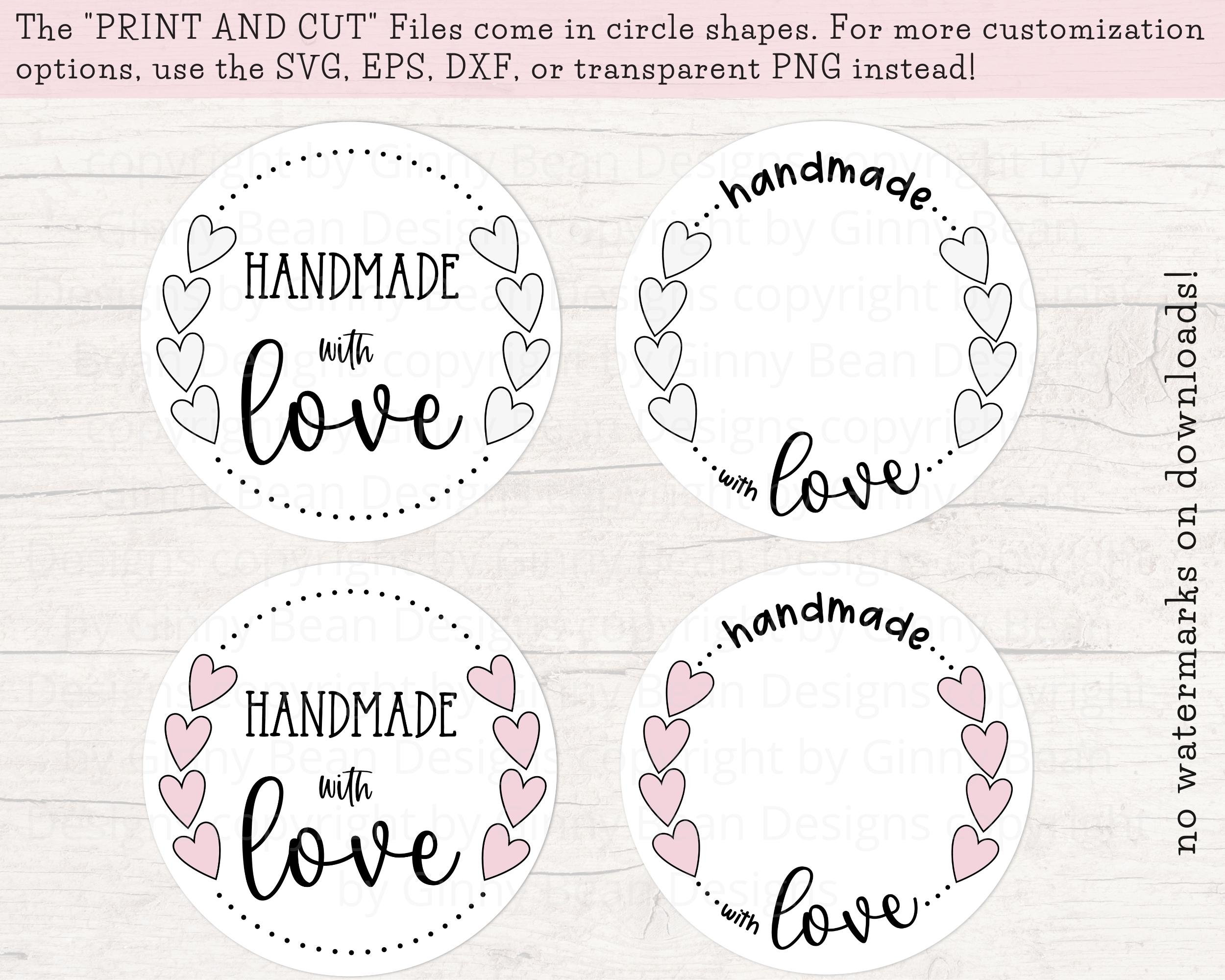 Handmade With Love SVG PNG Handmade Business Sticker | Etsy