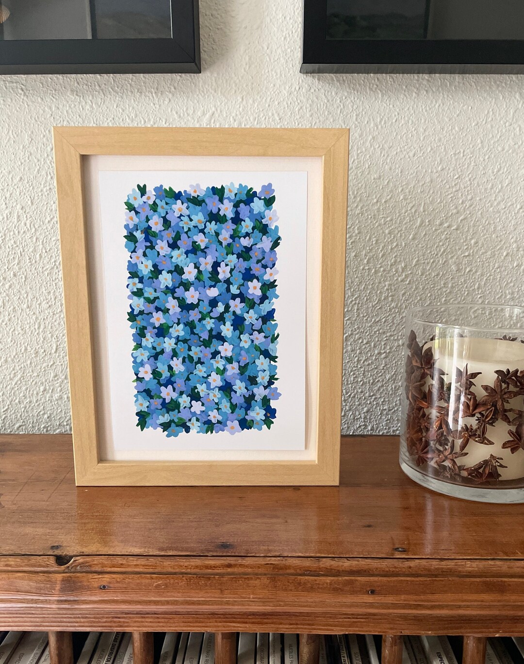 Gouache Illustration Forget Me Not Flower Painting Art Print A4 A5 A6 ...
