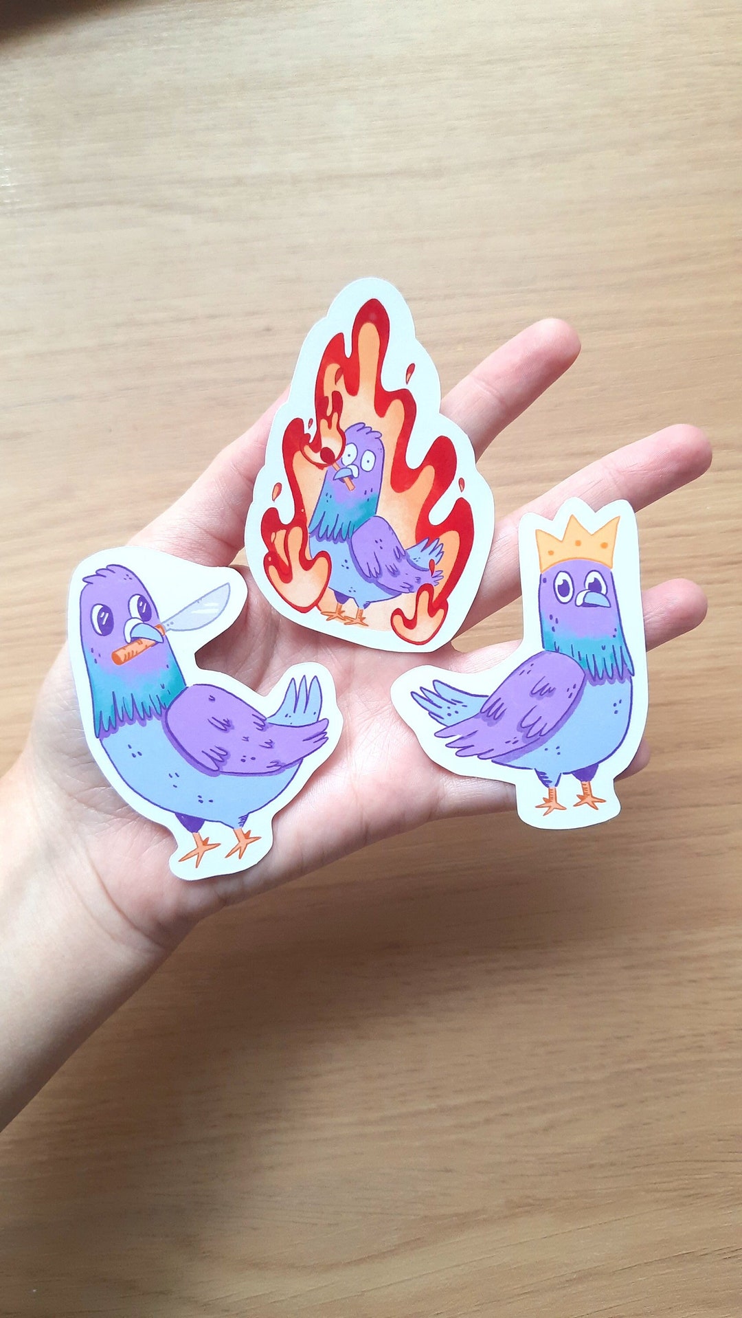 Pigeon Sticker Set Arson Pigeon Fire Starting With Match Aggressive ...