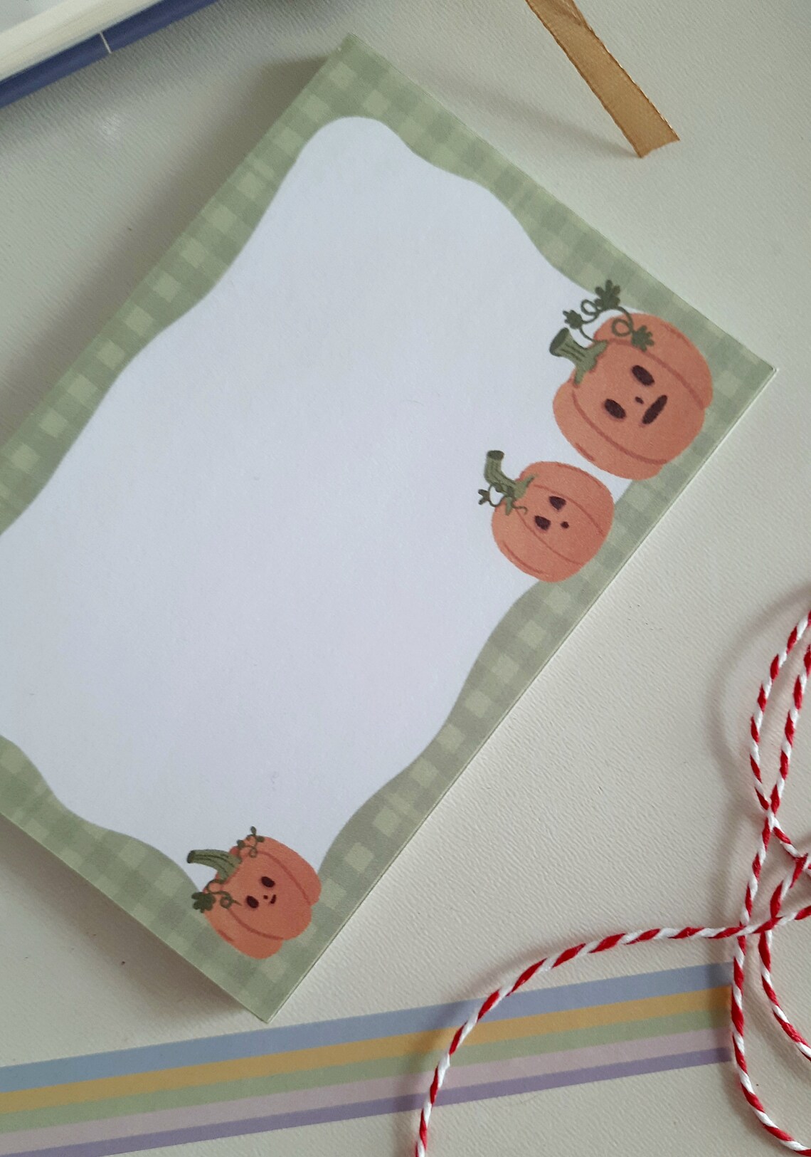 Cute Pumpkin Theme Fall Aesthetic Memo Pad Handmade Notepad to - Etsy