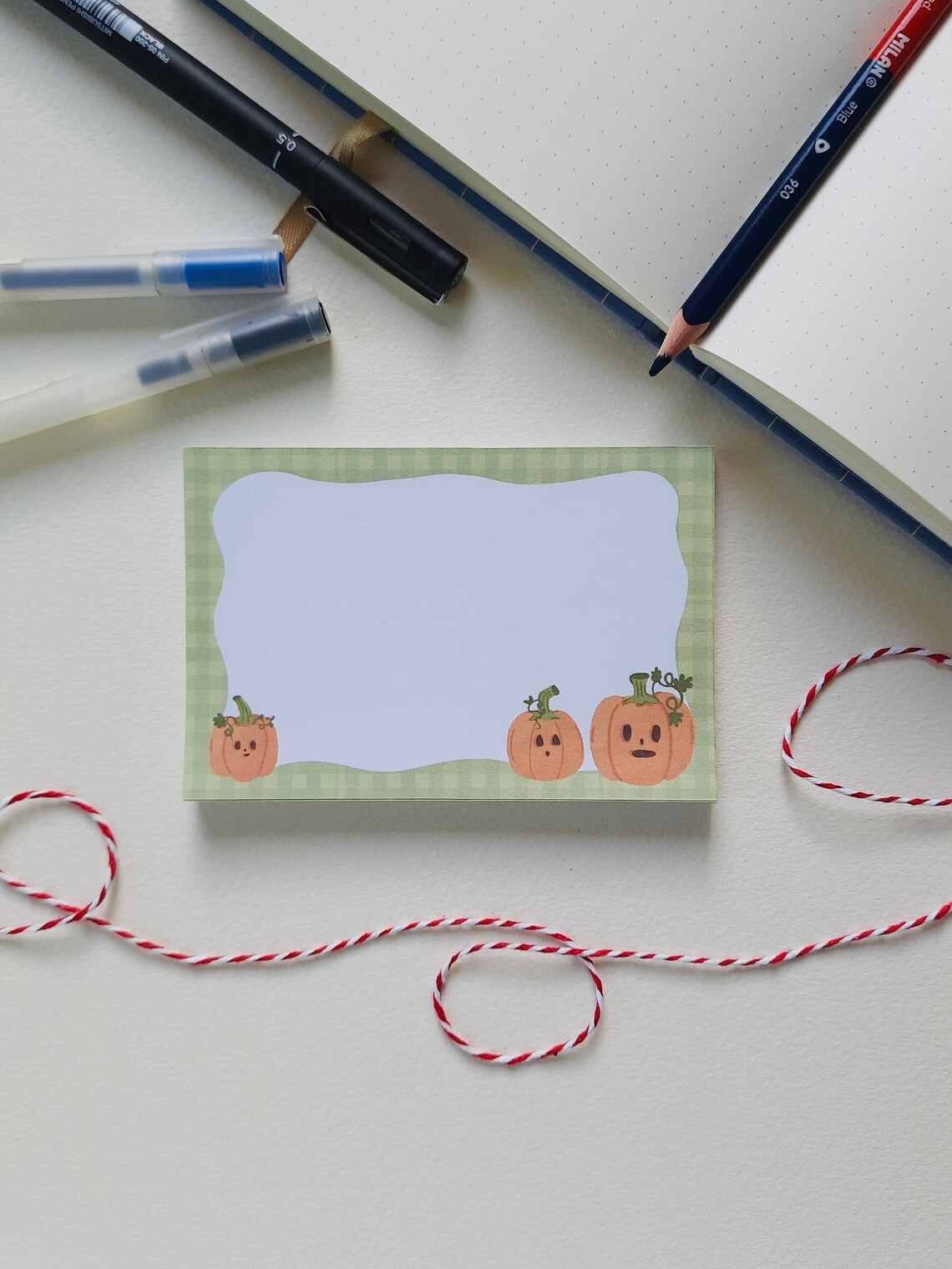 Cute Pumpkin Theme Fall Aesthetic Memo Pad Handmade Notepad to - Etsy