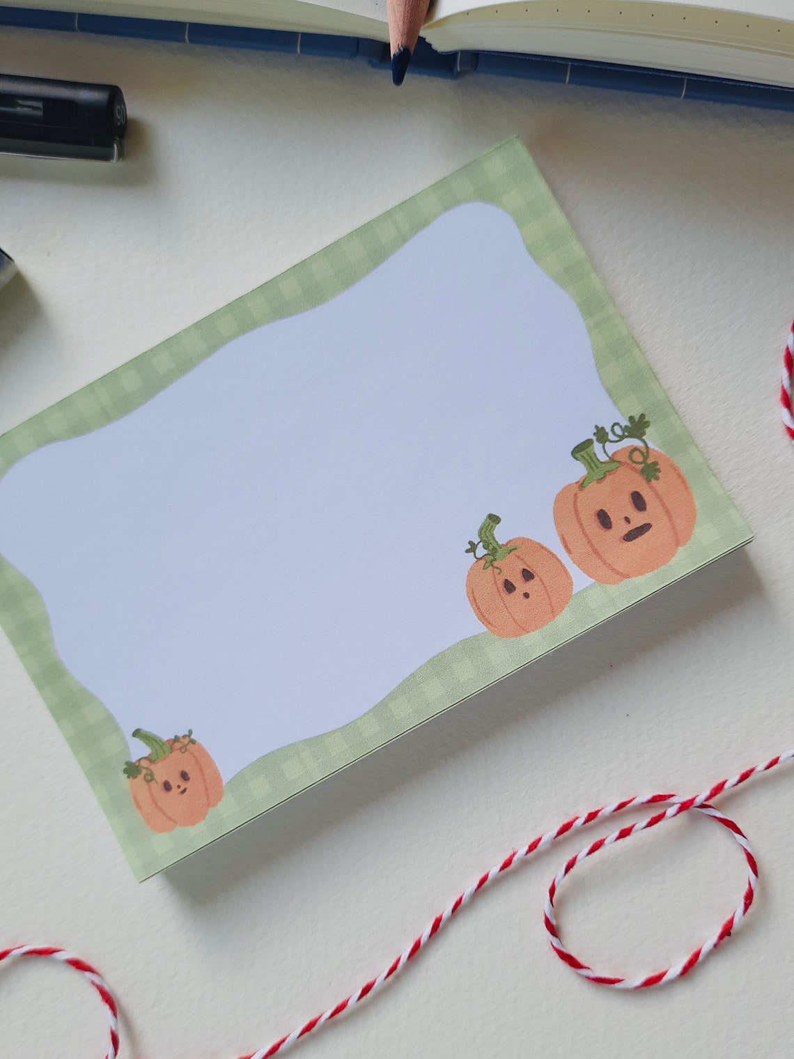 Cute Pumpkin Theme Fall Aesthetic Memo Pad Handmade Notepad to - Etsy