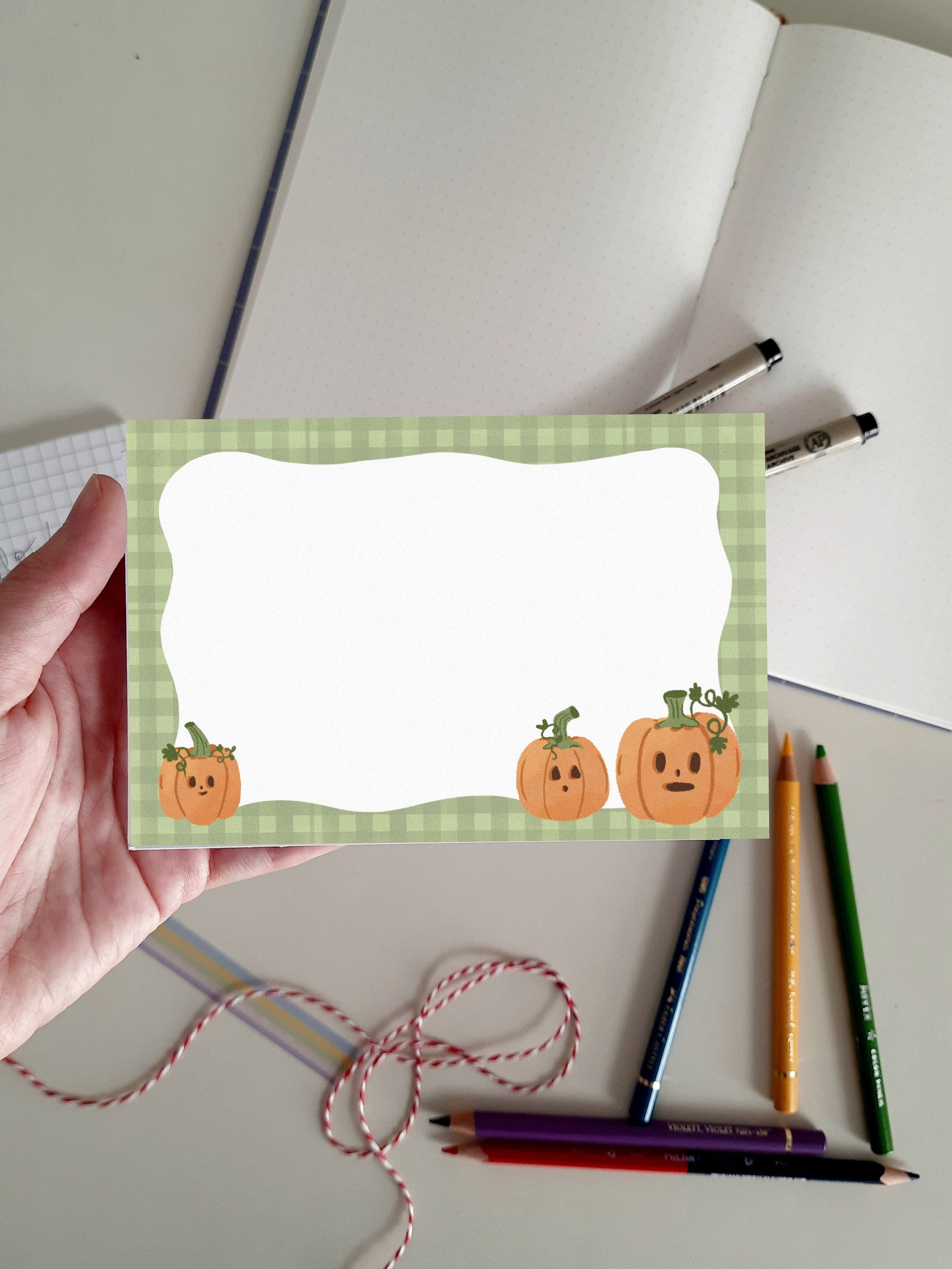 Cute Pumpkin Theme Fall Aesthetic Memo Pad Handmade Notepad to - Etsy