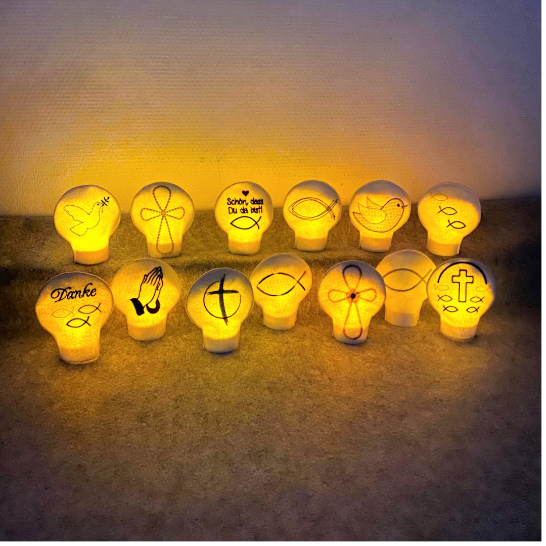 Tealight Cover With Christian Motifs, Various Designs, Church, Baptism ...