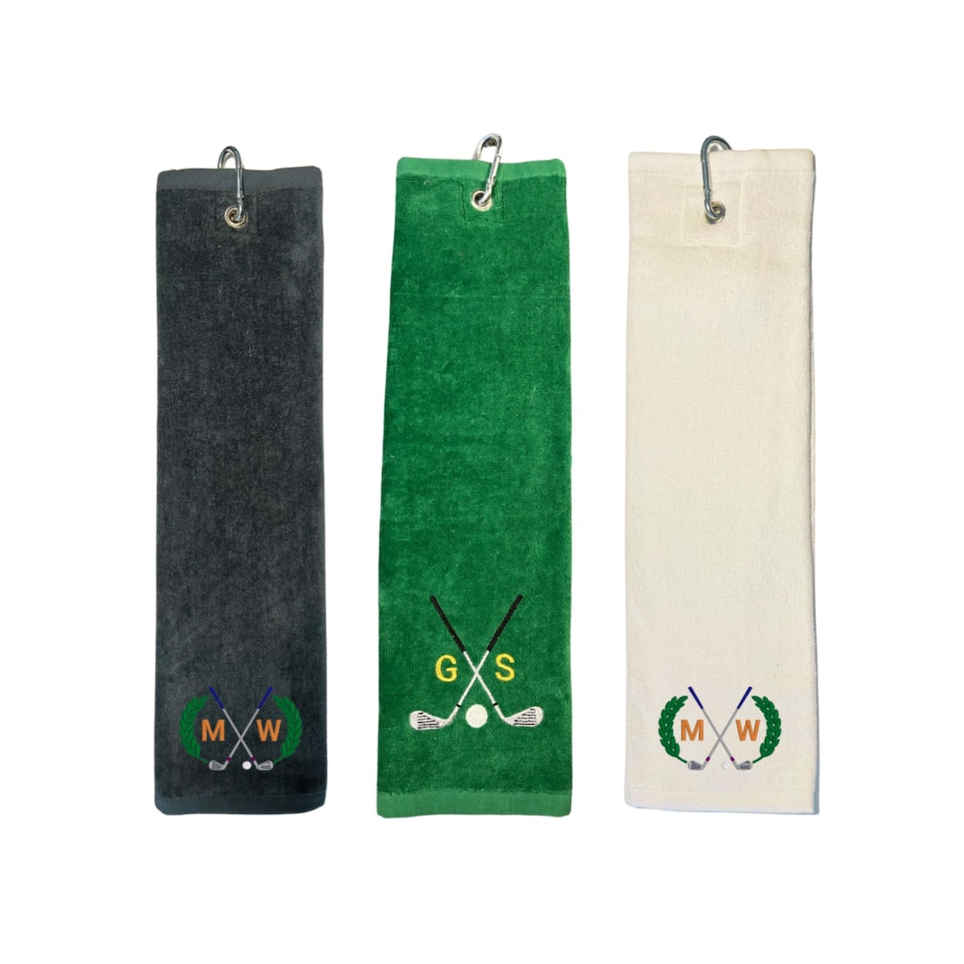Golf Towel Embroidered With Motif and Monogram, 40x50cm, Personalised ...
