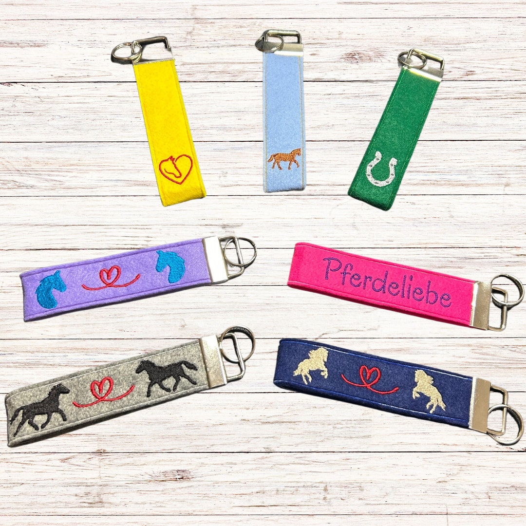 Horse Keychain Made of Felt, Various Designs, Personalized, Keychain ...