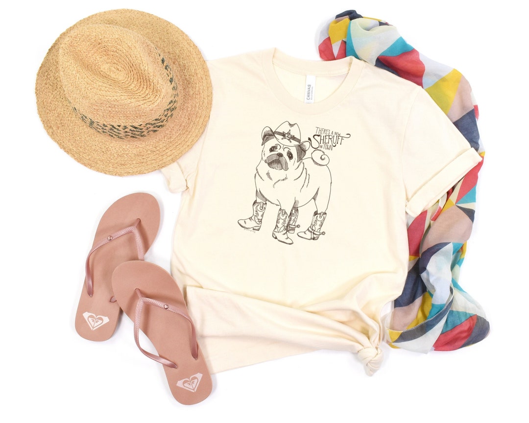 Western Pug Sheriff T-shirt, Funny Cowboy Dog Lover Gift - Etsy