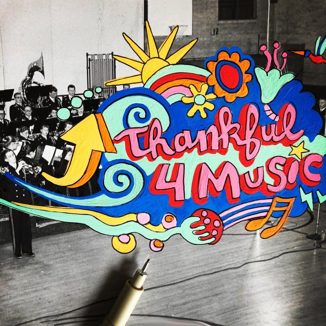 Thankful for Music Photo Art: Vintage Band Mixed Media - Etsy