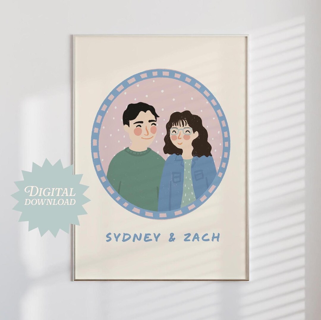 Custom Cartoon Illustrated Portrait | Sentimental Gift Ideas, Gift for ...