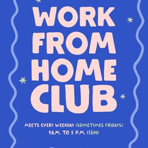 Work From Home Club Poster | Digital Art, Digital Download, Bookshelf ...