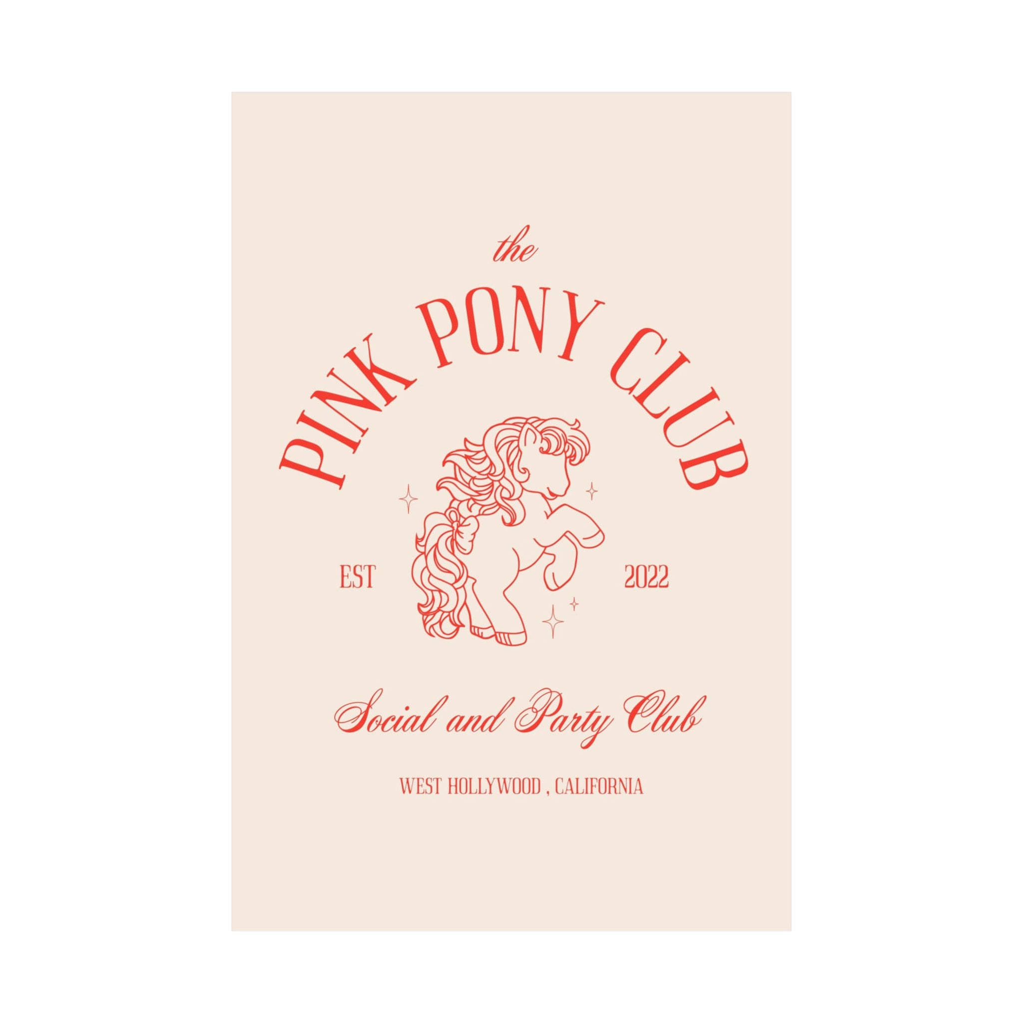 Pink Pony Social Club Print | Matte Vertical Poster, Dopamine Decor ...