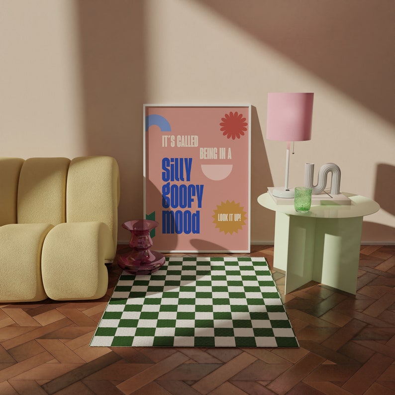 Silly Goofy Mood Poster | Digital Download, Grainy Retro Wall Art ...