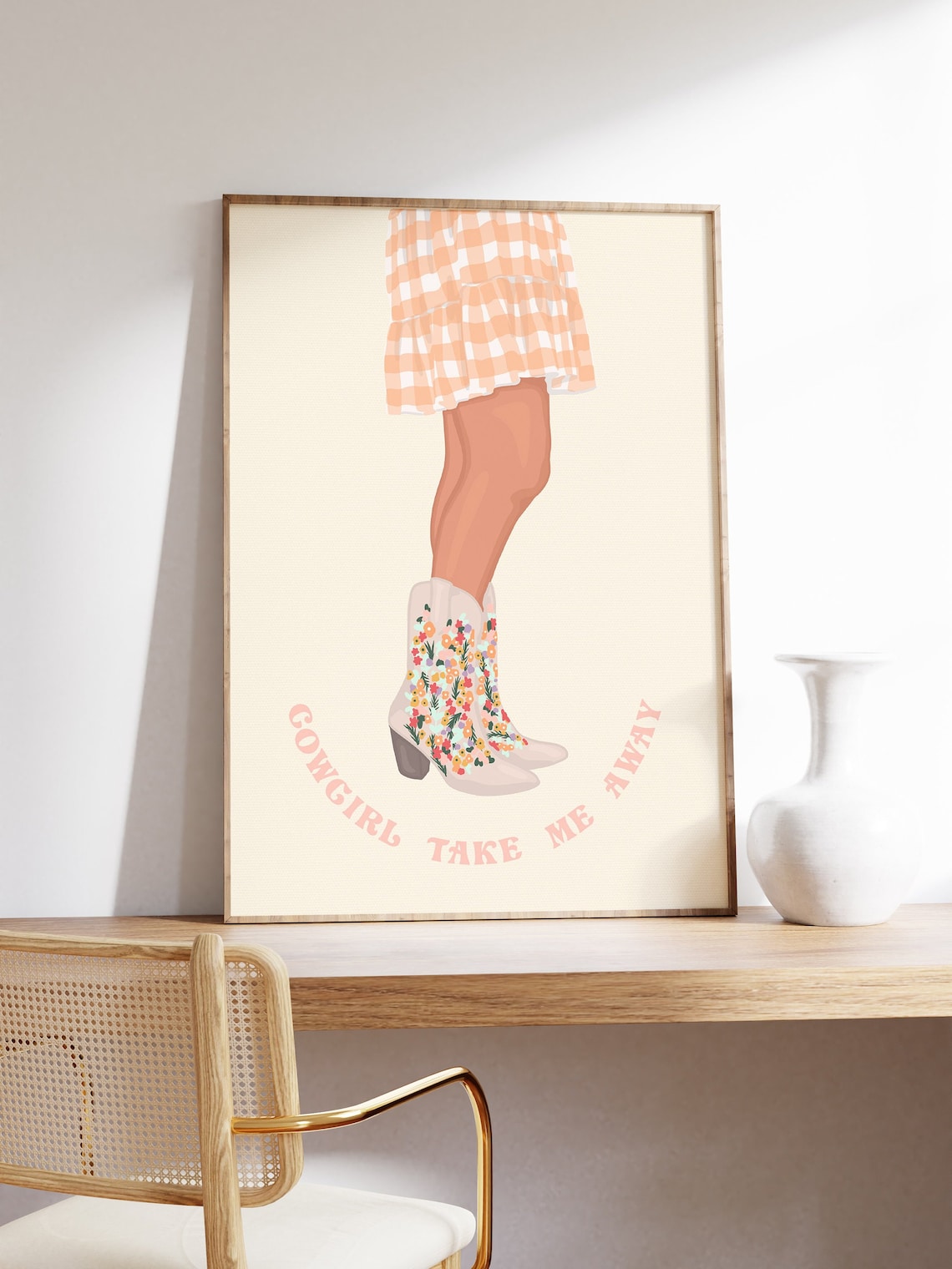 Glitter Cowgirl Boots Retro Cowboy Printable Wall Art Cow - Etsy