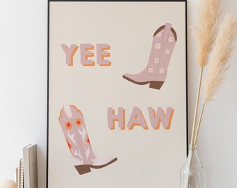 Yee Haw Poster Art - Etsy