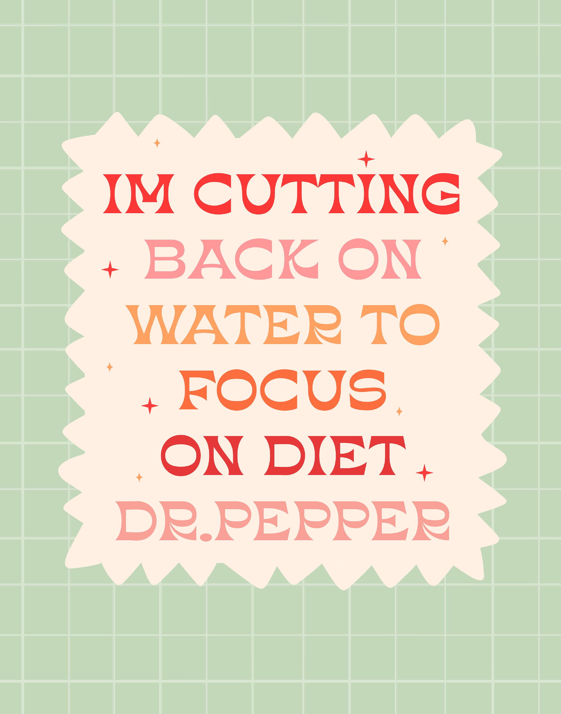 Diet Dr. Pepper Poster | Digital Download, Preppy Dorm Poster, Green ...